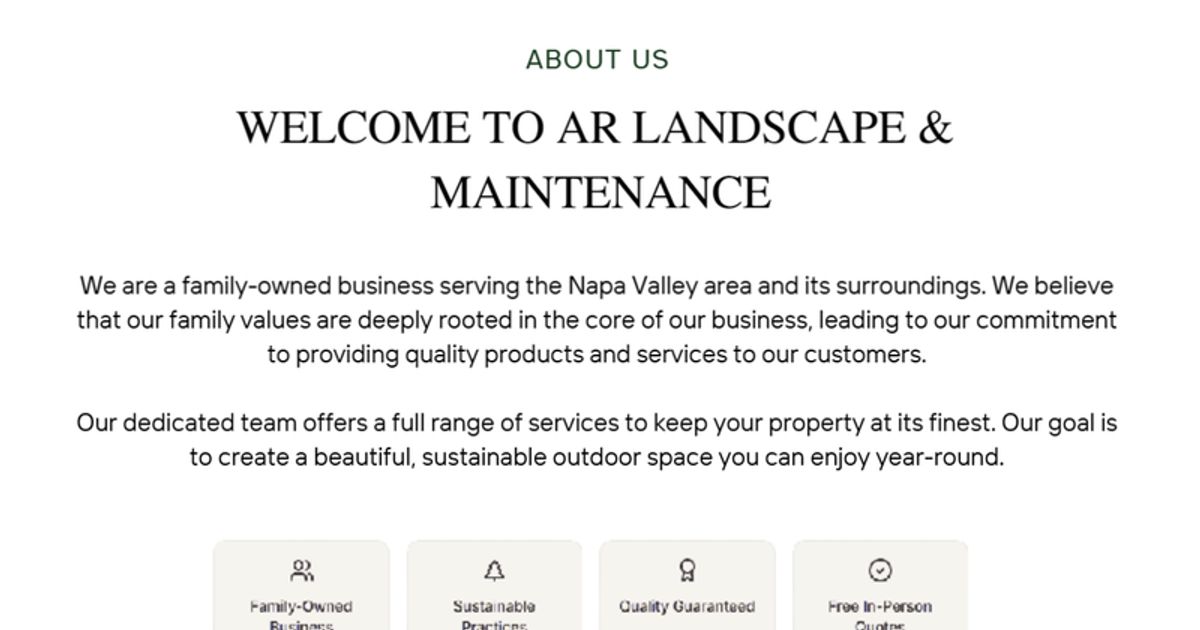 AR LANDSCAPE AND MAINTENANCE